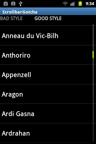 Porcupine Programmer: Custom scrollbar graphics in Android