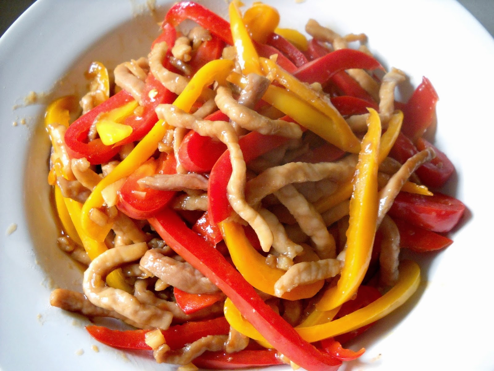 Jane Yee's food & life diaries: stir-fried capsicum with pork strips ...
