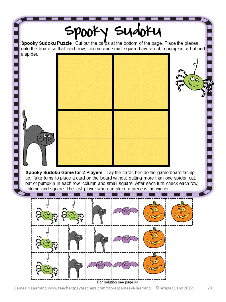 Fun Games 4 Learning: Halloween Math Freebies