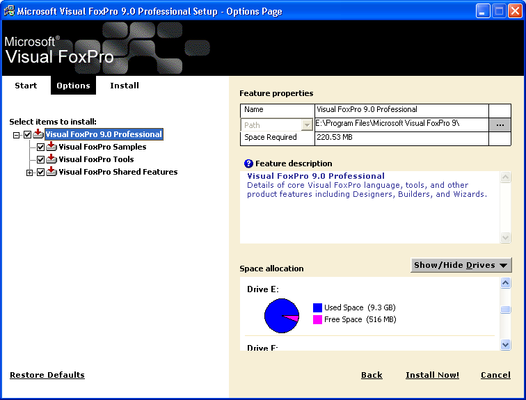 Tips de Programación: Visual FoxPro 9.0 - Instalación Visual FoxPro 9.0