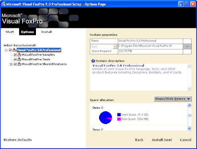 Tips de Programación: Visual FoxPro 9.0 - Instalación Visual FoxPro 9.0