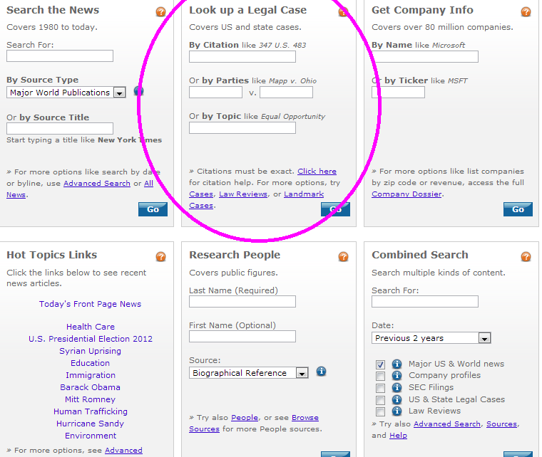 SVCC Library: Using LexisNexis to locate specific legal cases