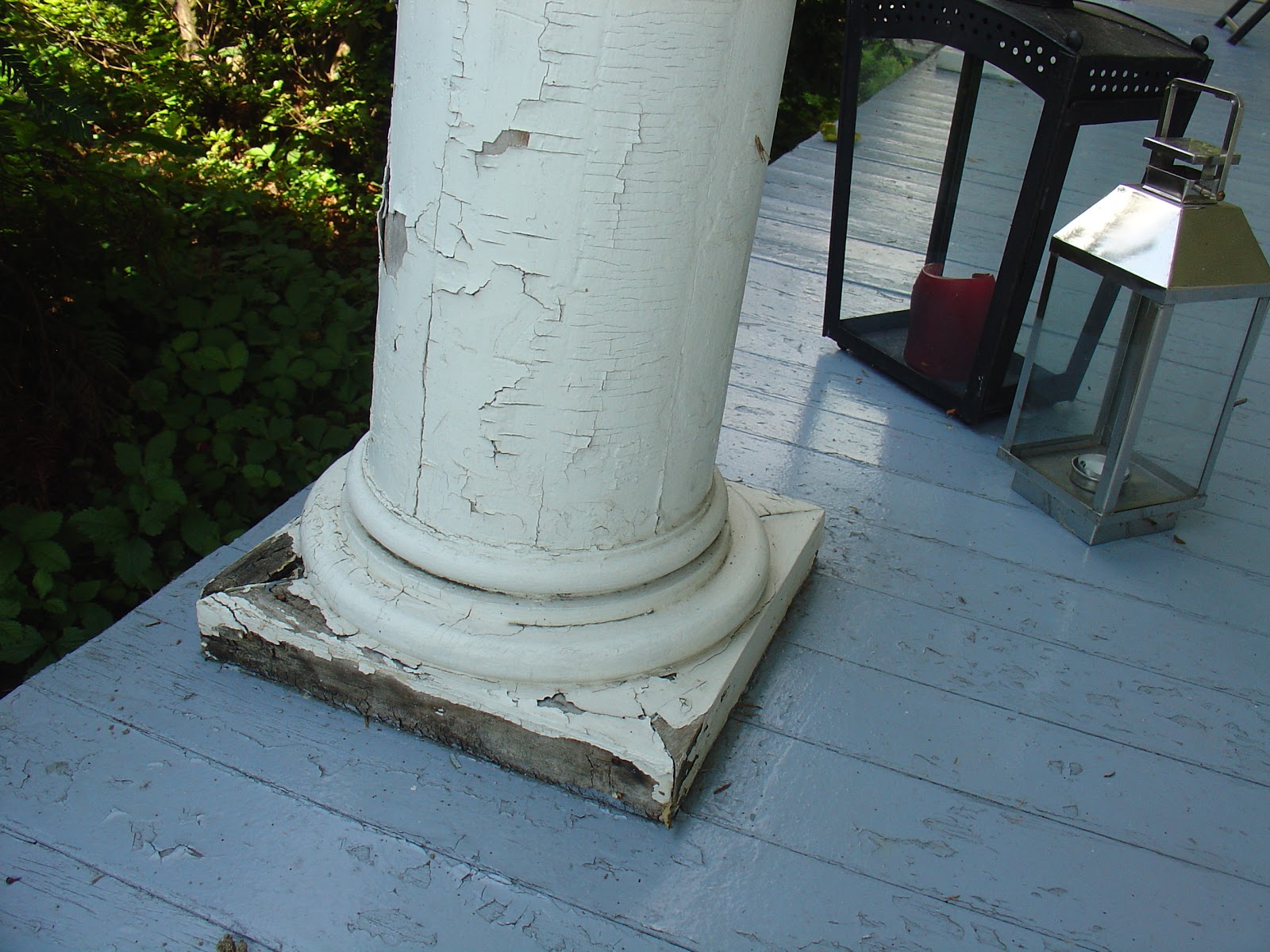 Life at Pugsley: Porch Column Bases DONE!!!, that is, 8: Before and After.