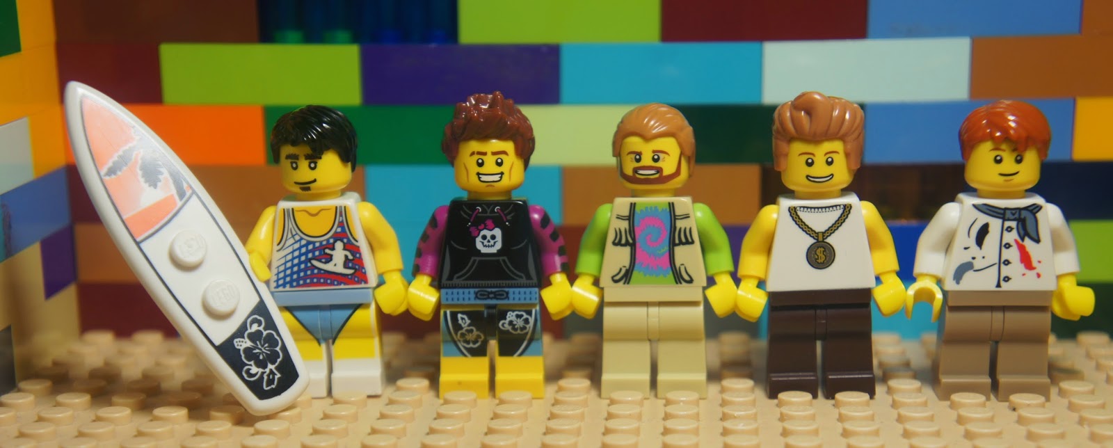 LEGO #003 Assorted REGULAR GUYS PEOPLE Minifigures x5 Complete Set ...