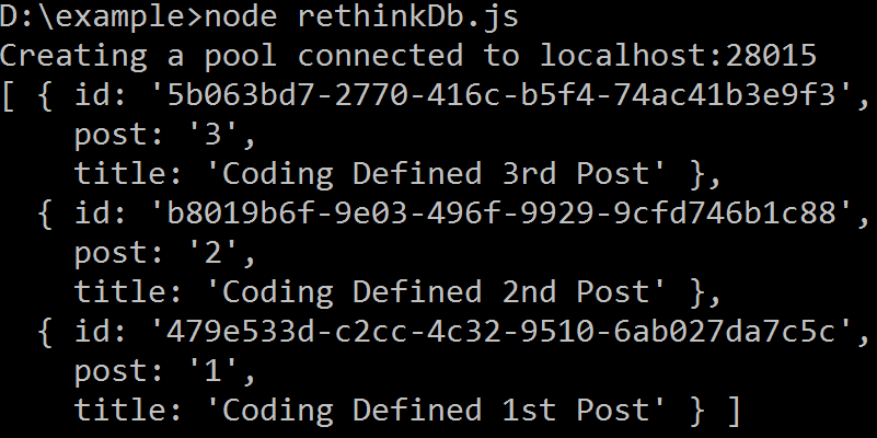 Getting to know more about RethinkDB in Nodejs - Coding Defined