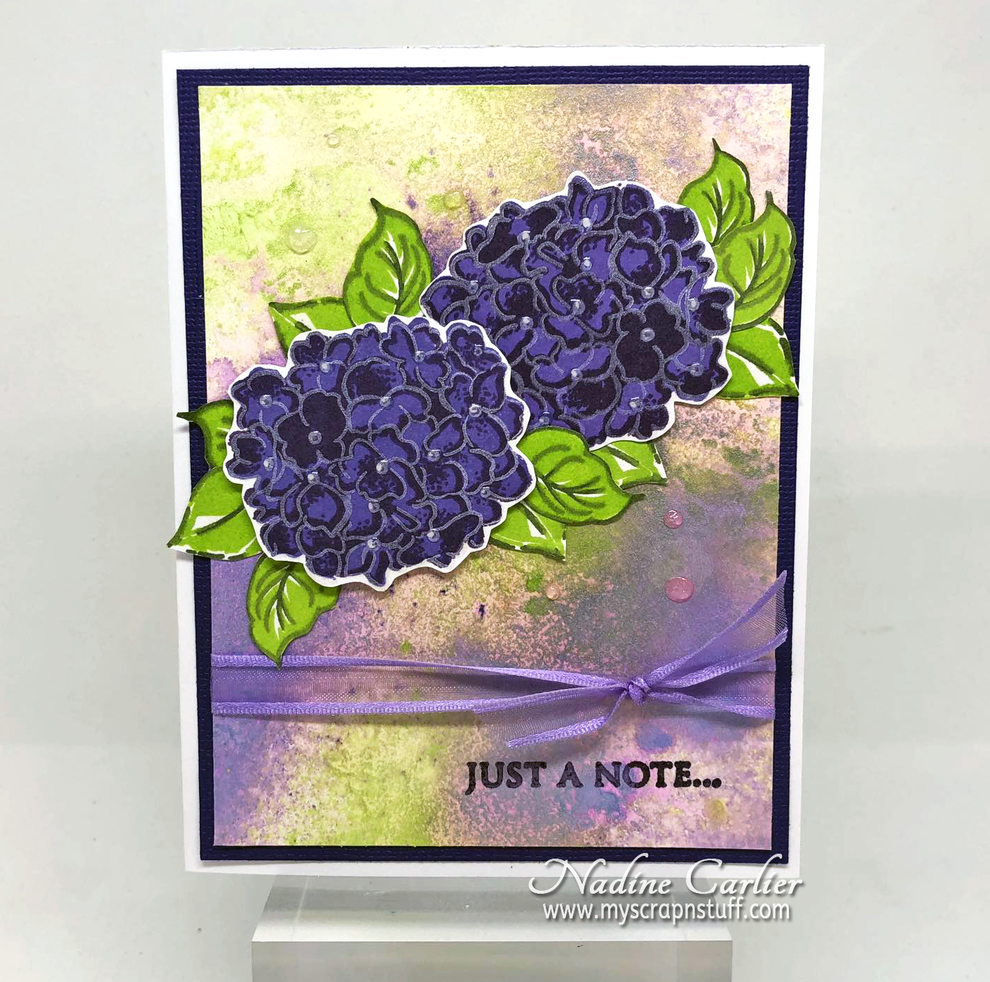 Nadine Carlier: Hydrangea Layered Flower Card