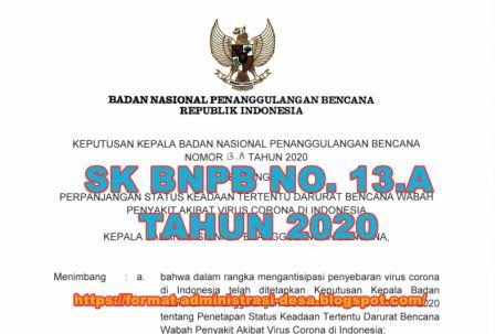 Download Surat Keputusan BNPB Terkait Corona | FORMAT ADMINISTRASI DESA