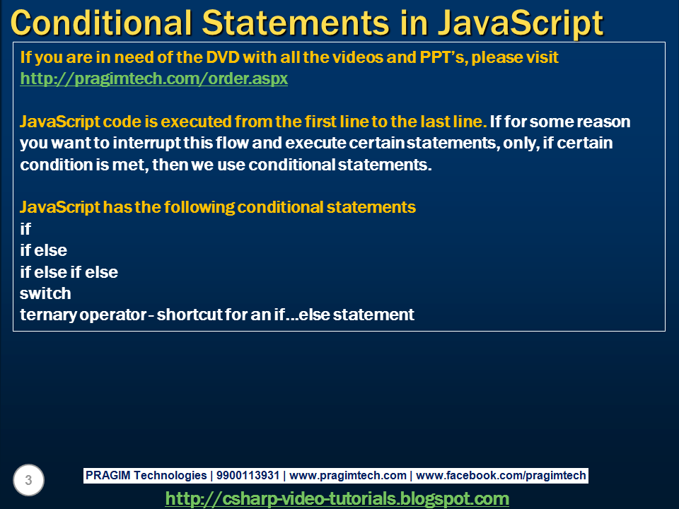 Sql Server Net And C Video Tutorial Conditional Statements In Javascript 