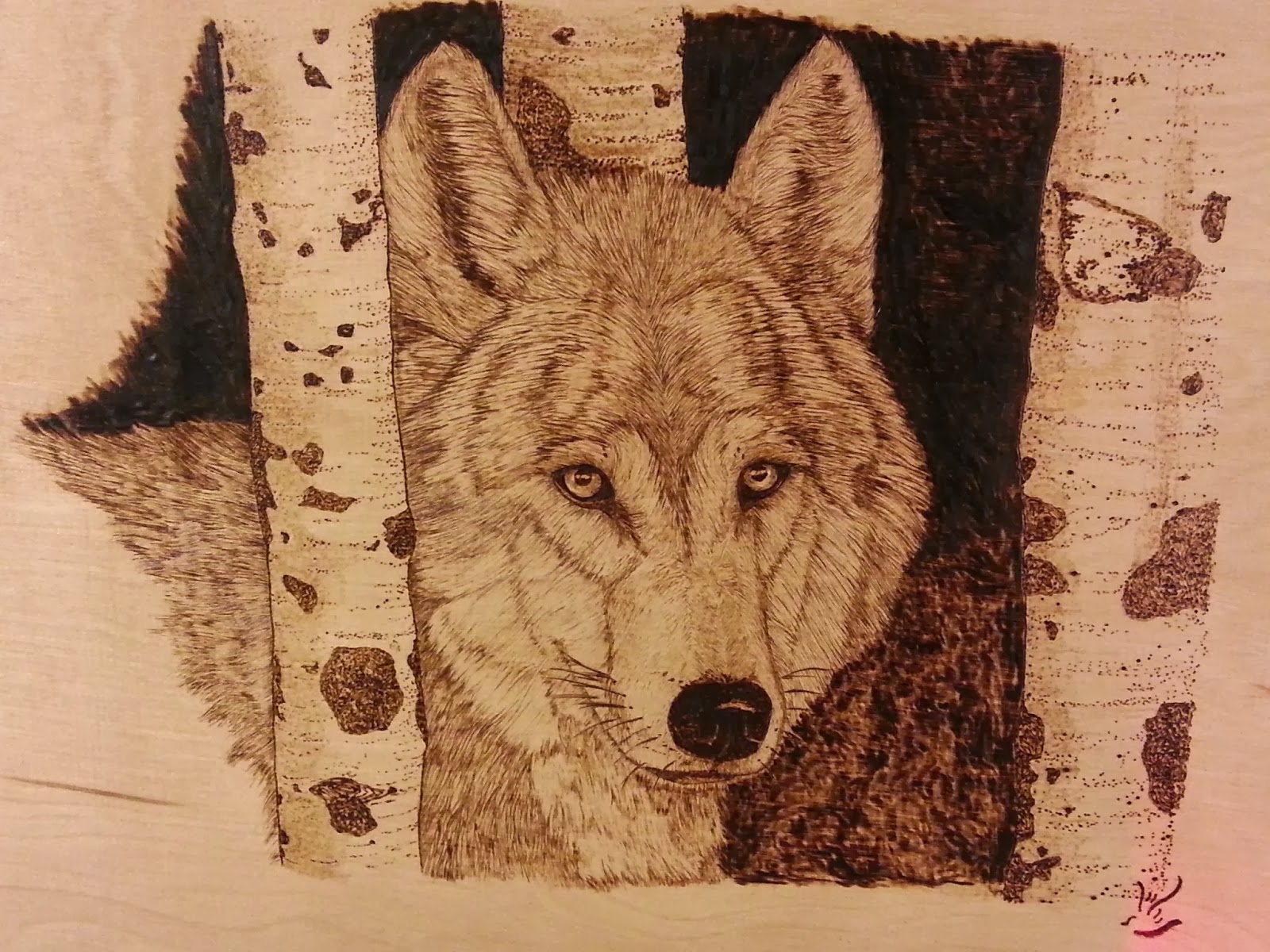 Knitting is a Romantic Drama: Wolf - Pyrography