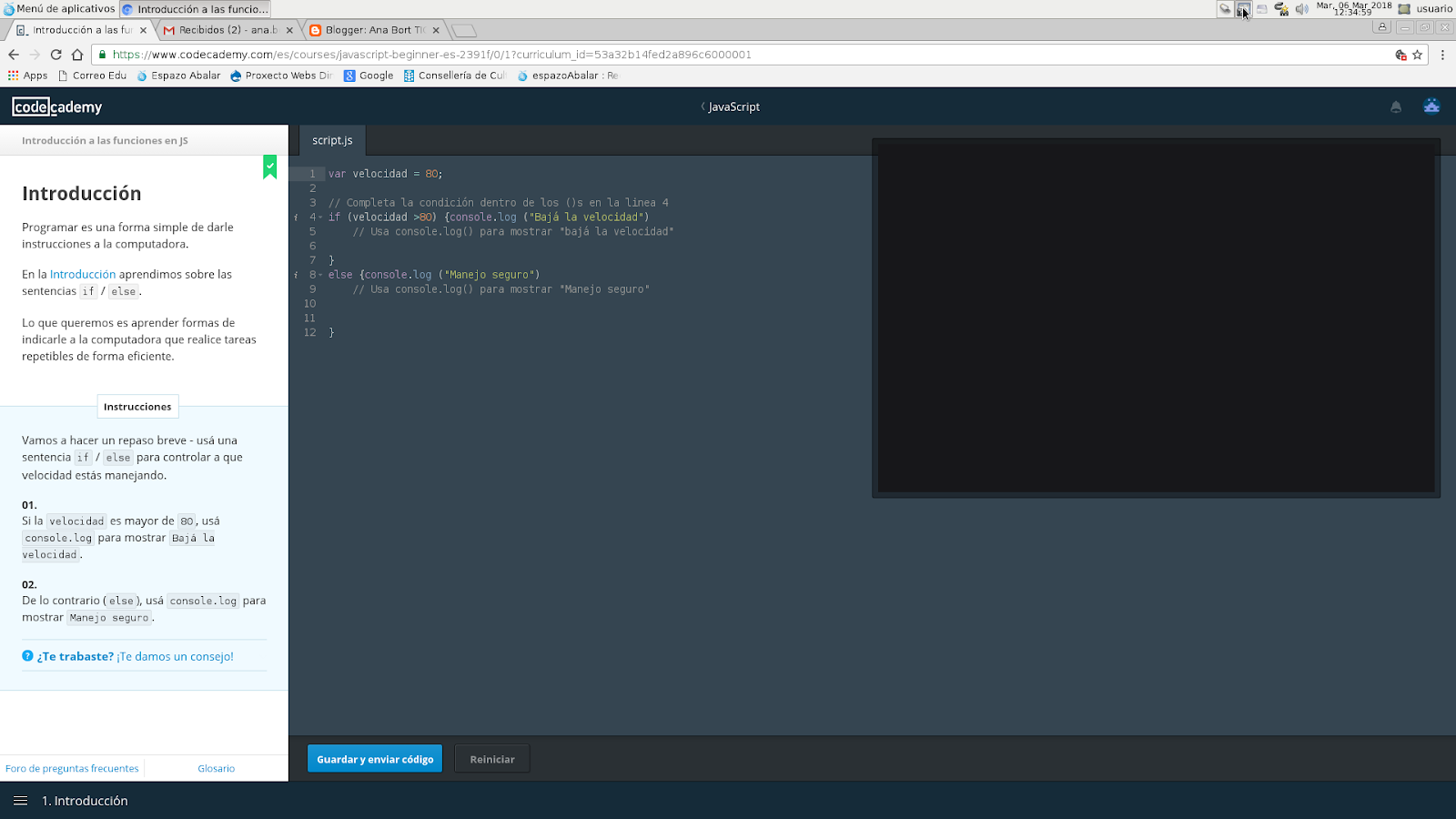 Ana Bort TIC 2º BACH: INTRODUCCIÓN A LAS FUNCIONES EN JAVA SCRIPT