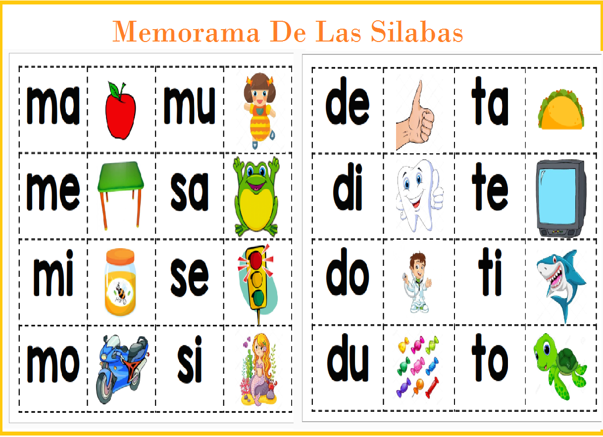 Fascinante Memorama De Las silabas ~ DIPLOMAS GAFETES Y MATERIAL EDUCATIVO