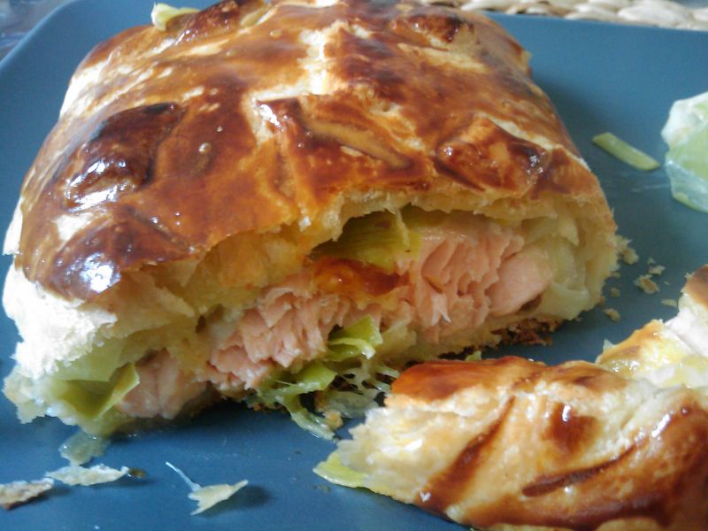 idées de cou(i)sine: feuilleté saumon épinard poireaux + riz pilaf