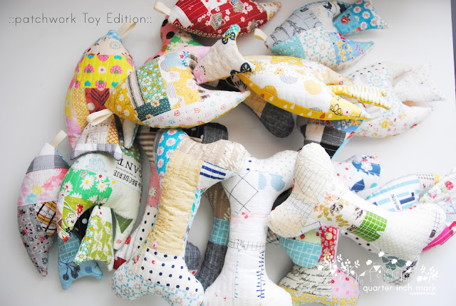 1/4" mark: Lucky Bone Patchwork Toy Sewing Pattern
