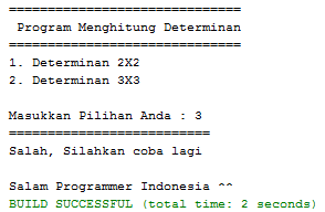 Membuat Program Determinan Matriks Menggunakan Java | Pemrograman Indonesia