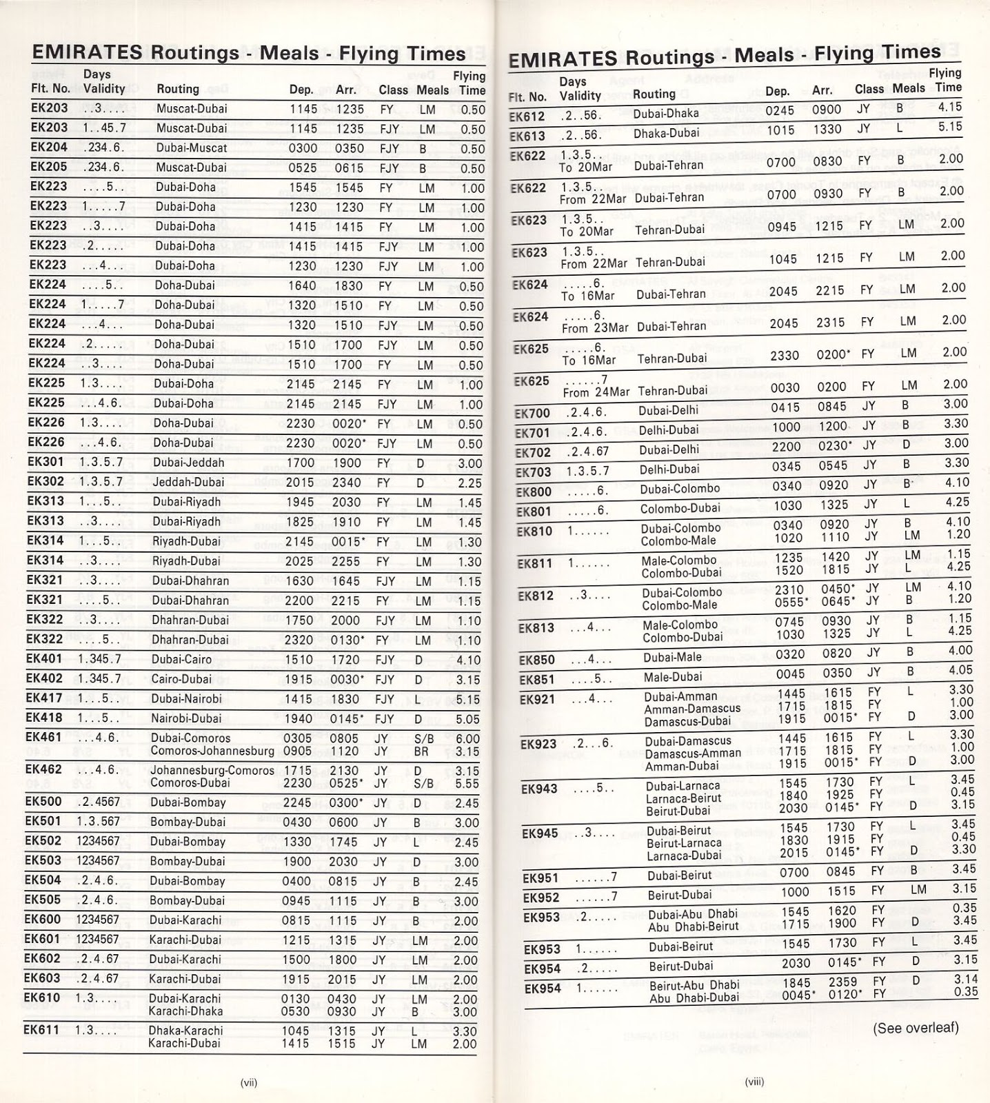 Airline memorabilia: Emirates (1995/1996)