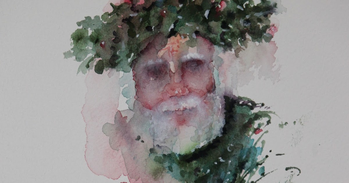 Watercolours With Life: The Holly King : Winter Solstice 2016
