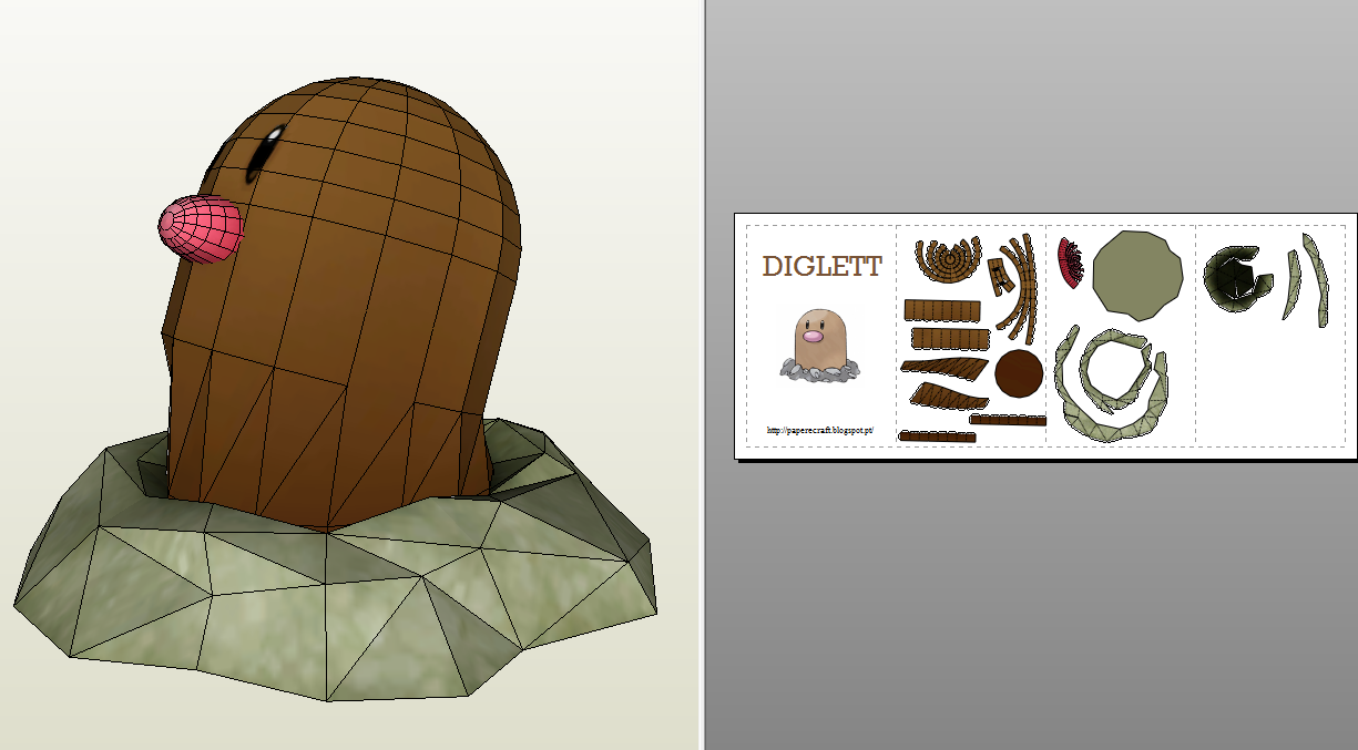 Paper & Craft: Diglett papercraft