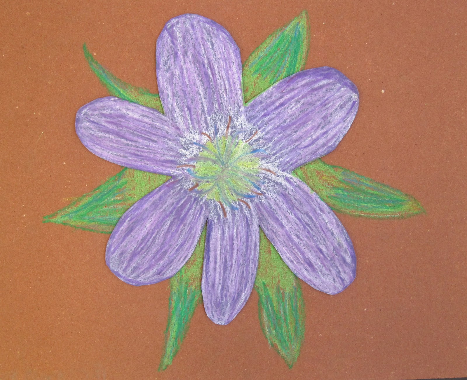 Barstow Art: Oil Pastel Flowers by 3rd Grade