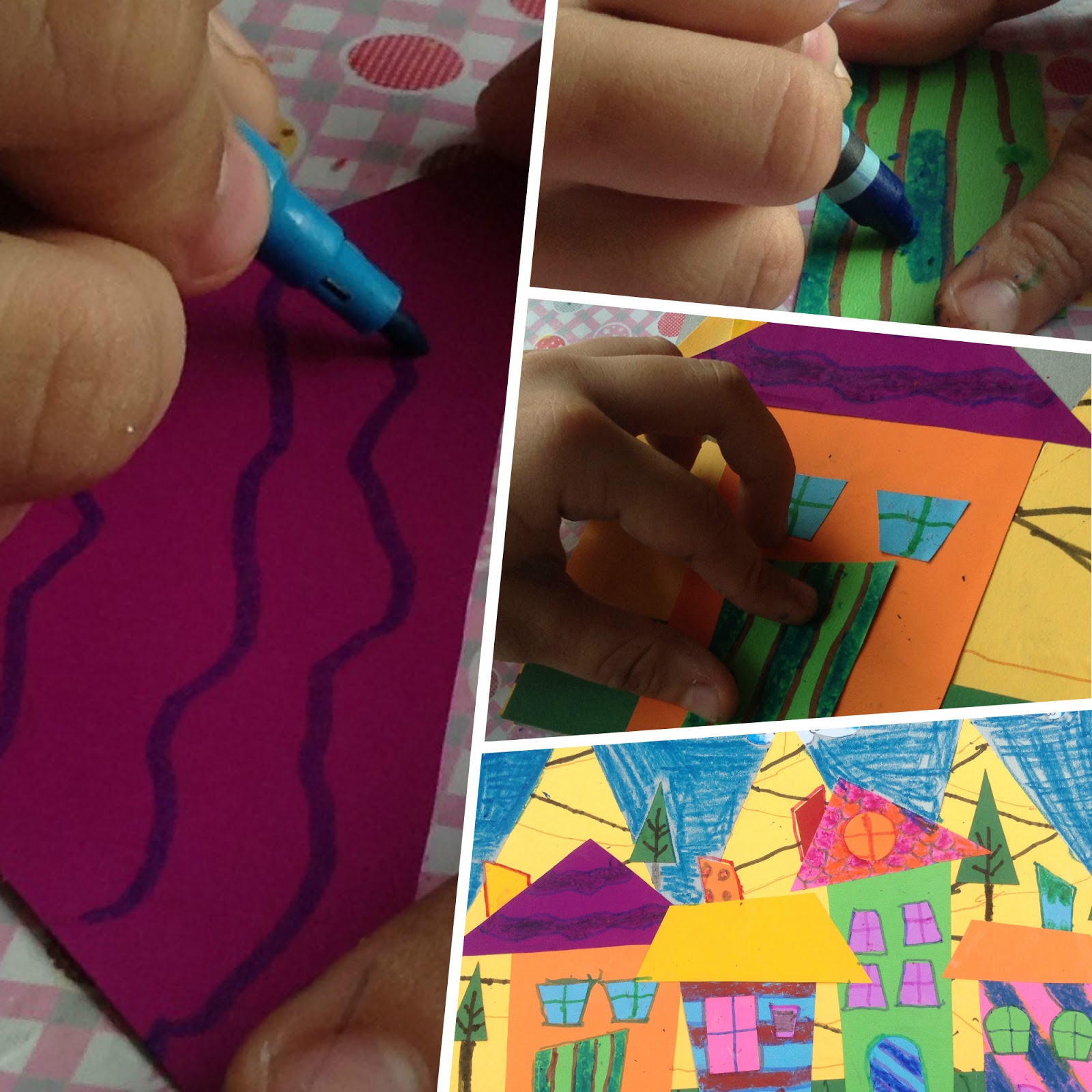 House Collage Out Of Papers