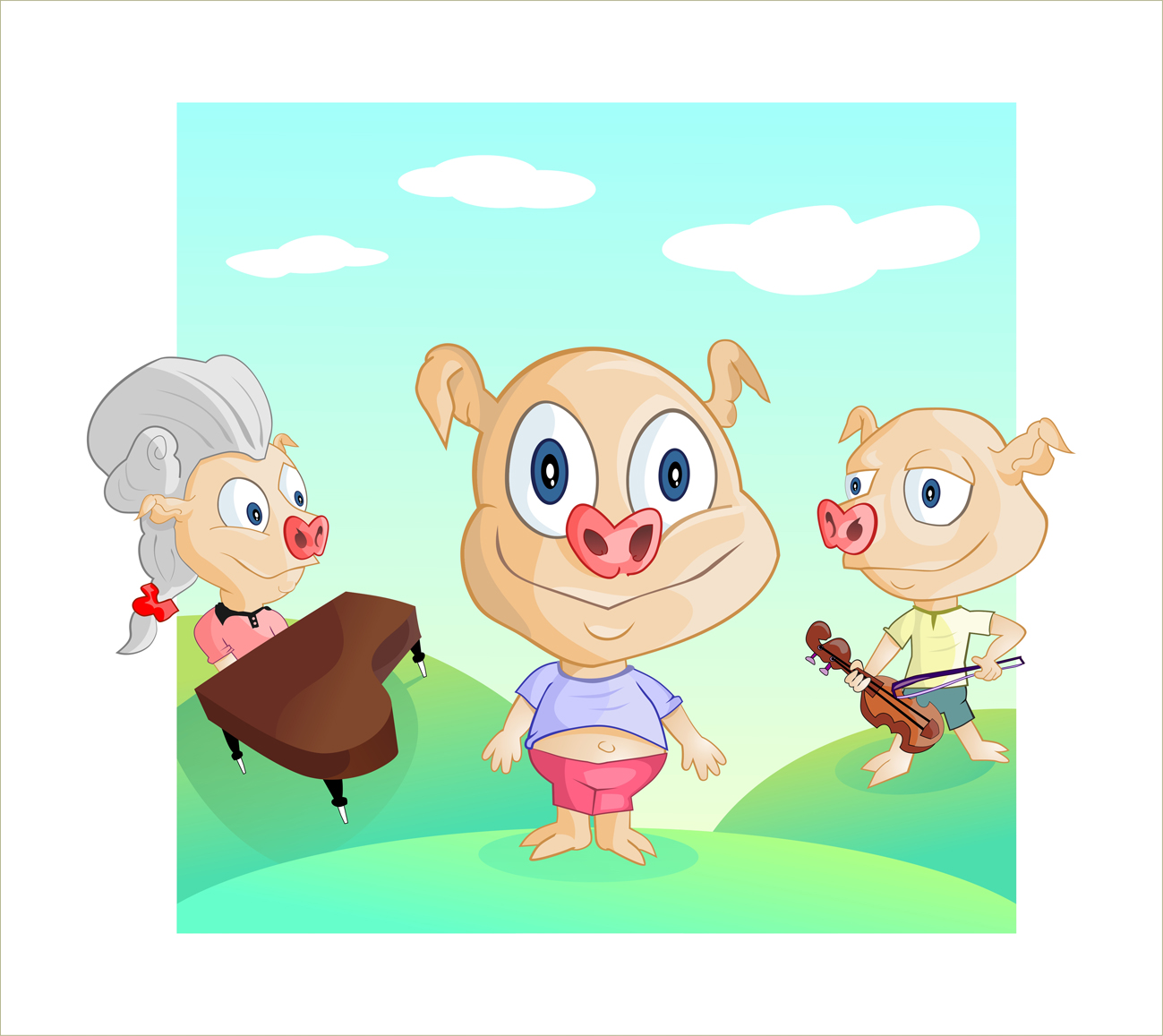 Rois ilustrando: Los tres cerditos