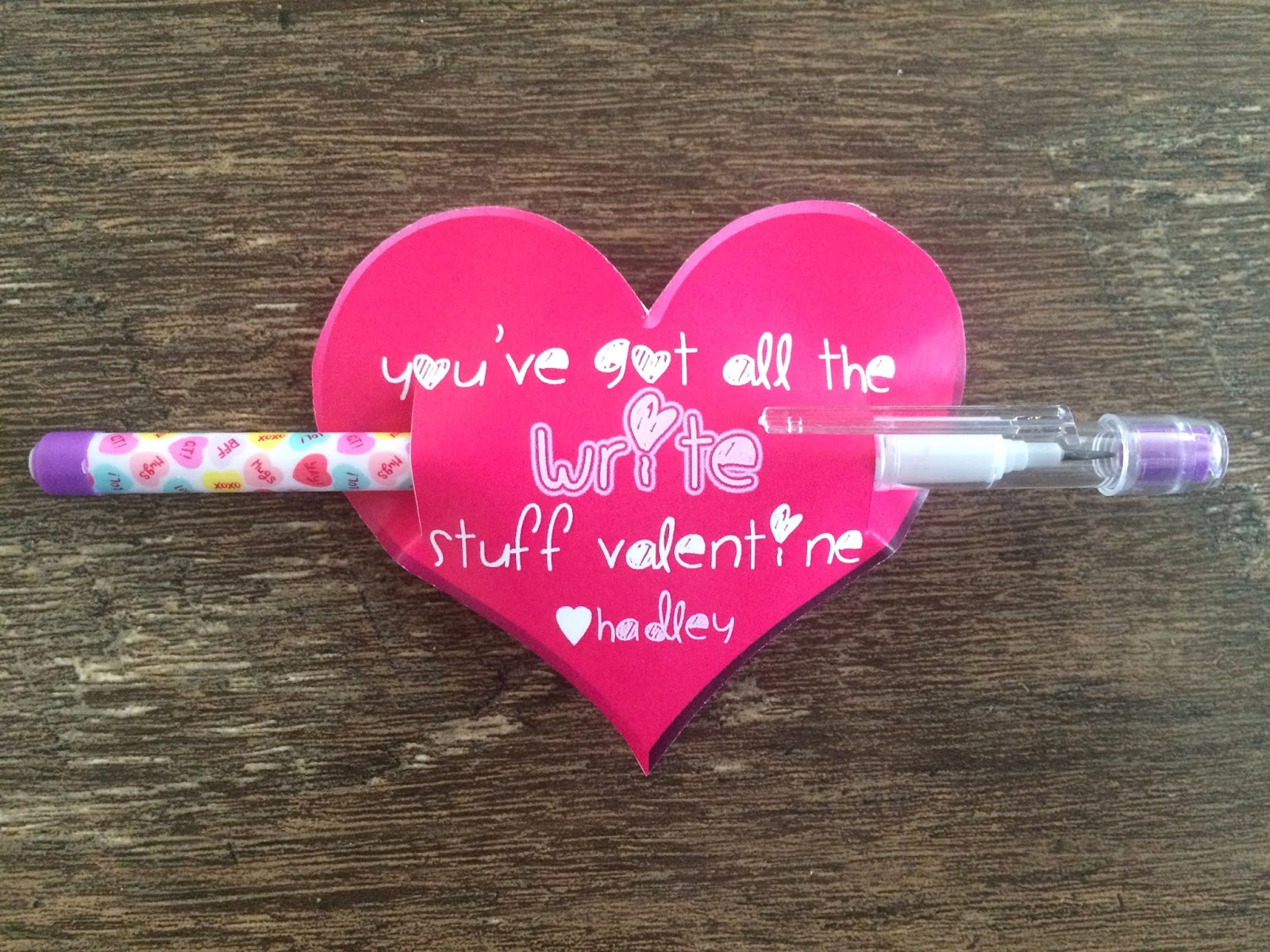 CreateJoy2Day: Class Valentines "You've got all the WRITE stuff"
