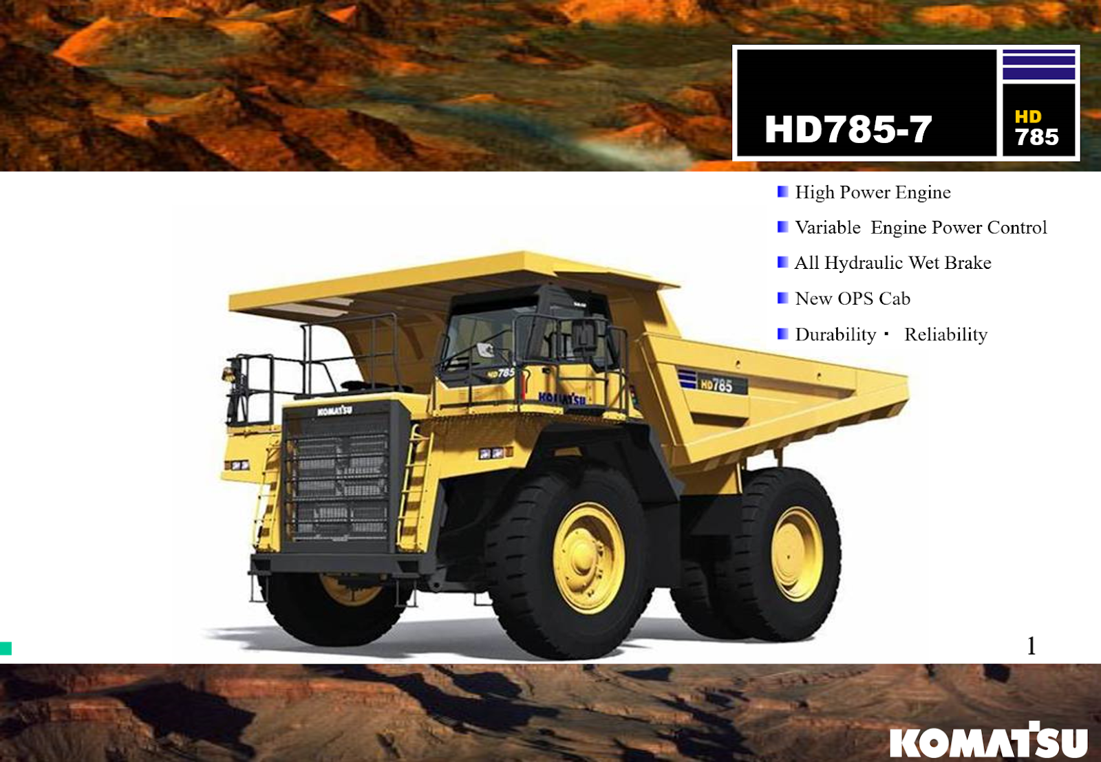 Spesifikasi Unit HD785-7 Komatsu - dtambang