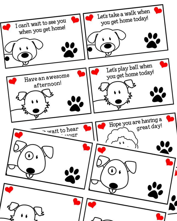 Free Printable Lunch Box Notes (from the Dog) | Sunny Day Family
