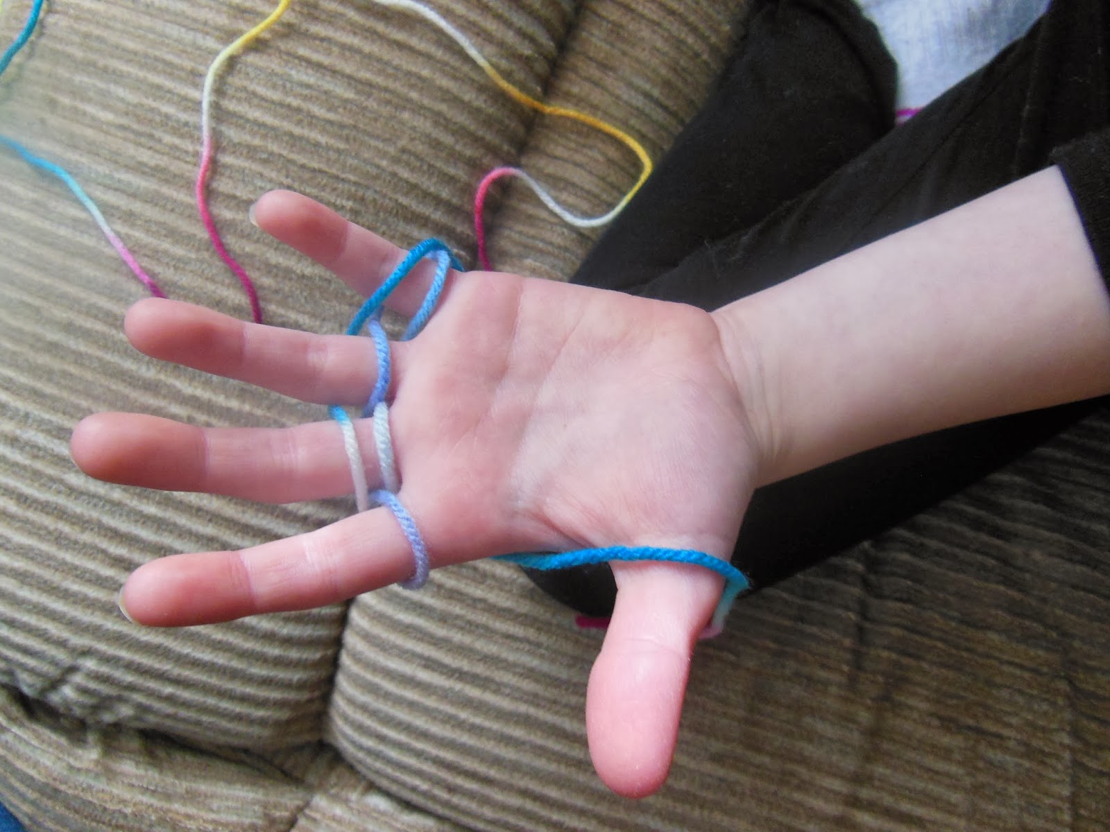 School Days: Fingerknitting