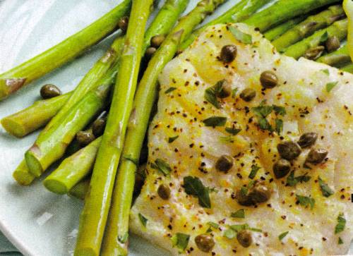 Nee's Place: Bake Cod Piccata with Asparagus