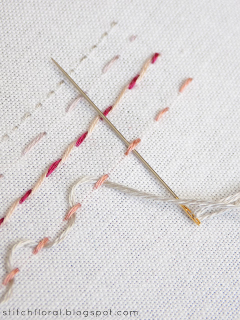 Line stitches and their variations: sampler - Stitch Floral
