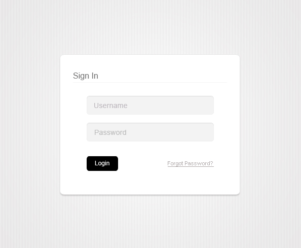 Sample Login Form- UI Design for Portal, Website, Admin Panel
