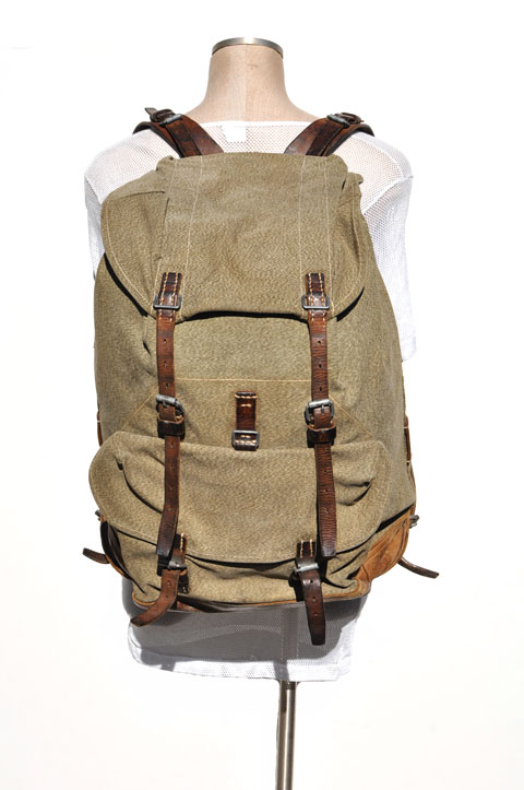 goodbye heart vintage: Swiss Military Backpack with Leather Bottom