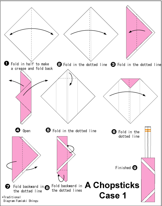 Chopsticks Case - Easy Origami instructions For Kids