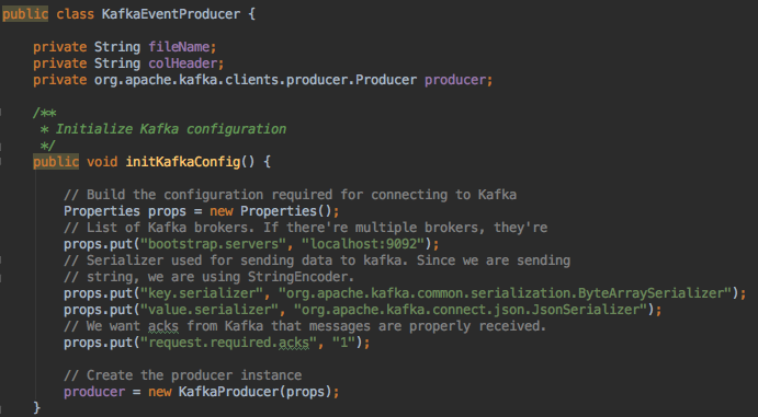 Kafka Producer JAVA code Kafka Producer JAVA code