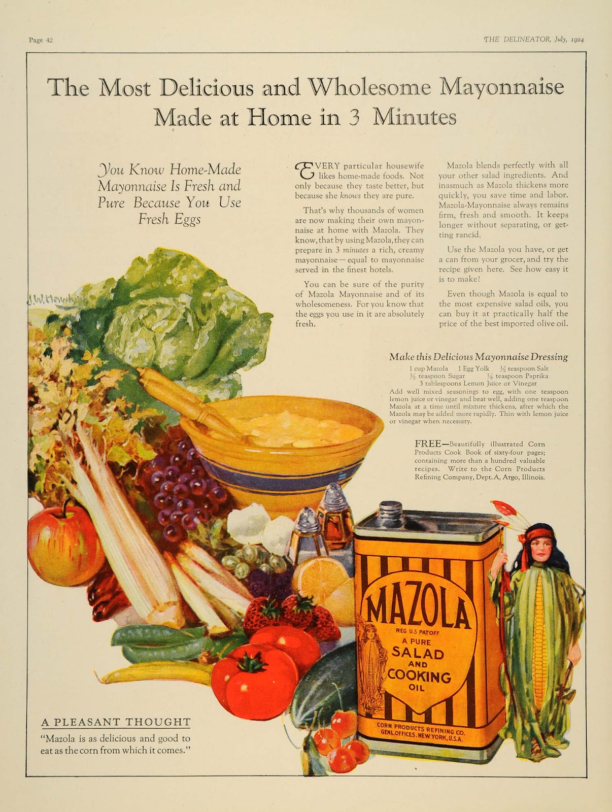 Vintage Recipe Blog: Mazola Oil By the Mazola Maid