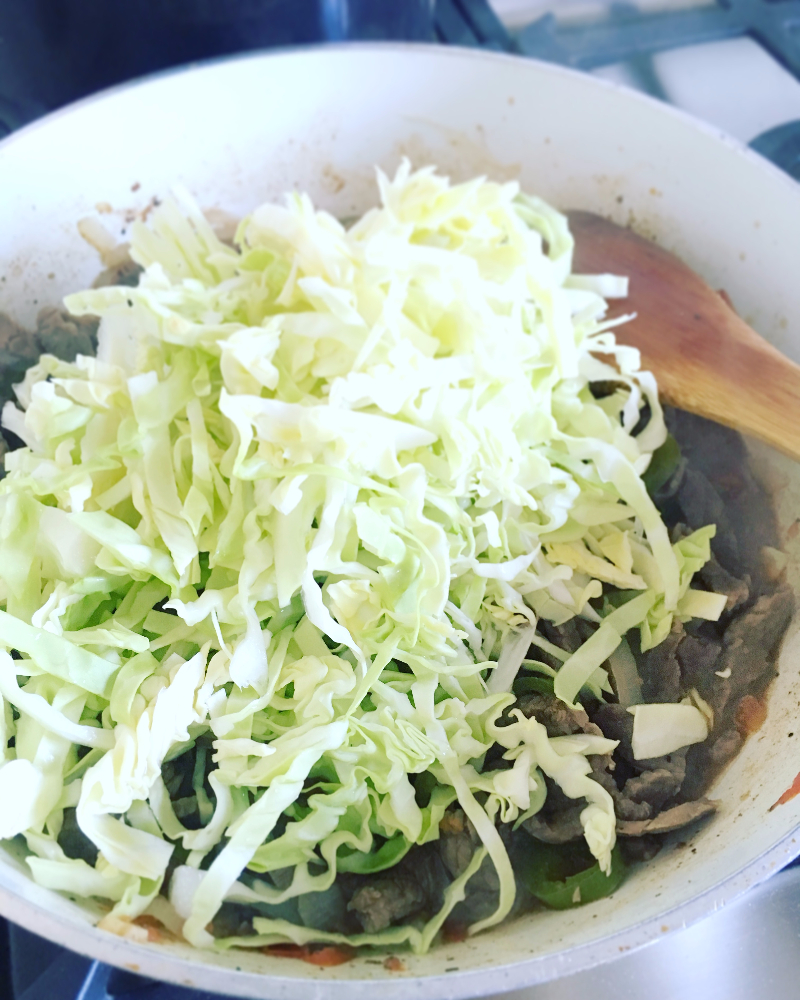 Carne con repollo - Delirios de Cocina