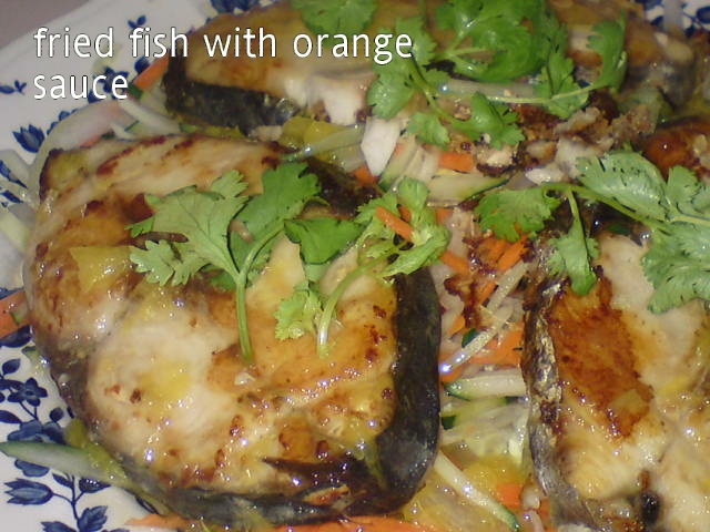 Cooking Pleasure: Fried Fish Slices with Orange Sauce