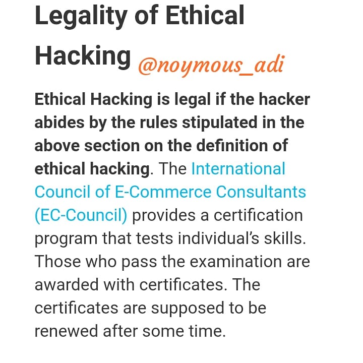 Cerebrations of a LabRat: LEGALITY OF ETHICAL HACKING