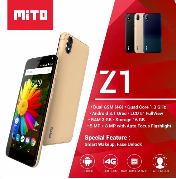 Mito Z1 Full view RAM 3GB Harga dan Spesifikasi | Harga dan Spesifikasi HP