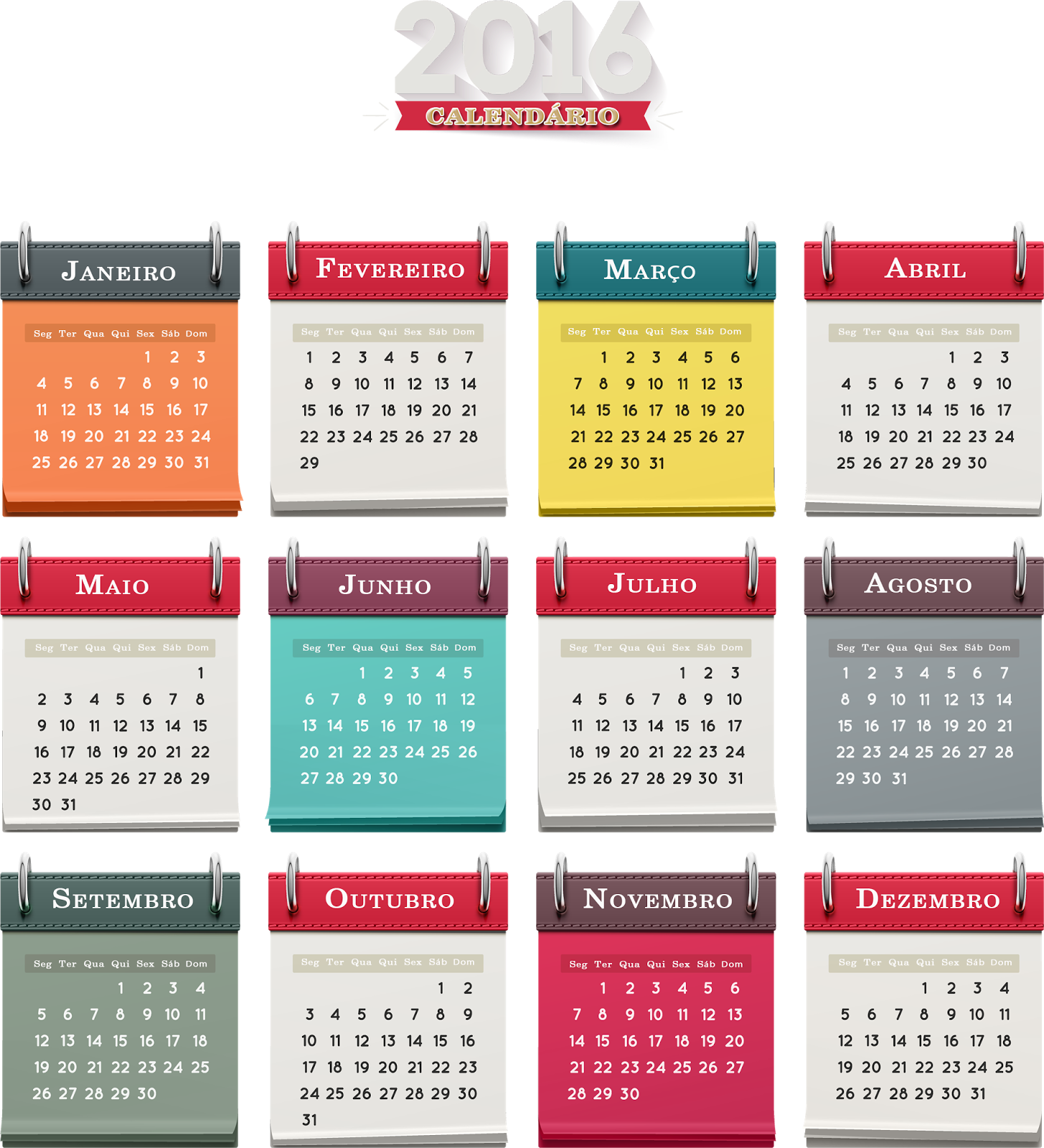 Calendario Anual Para Imprimir