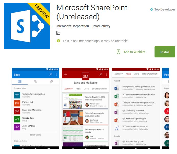 Now Microsoft SharePoint Apps on Google Play Store - Office 365 ...