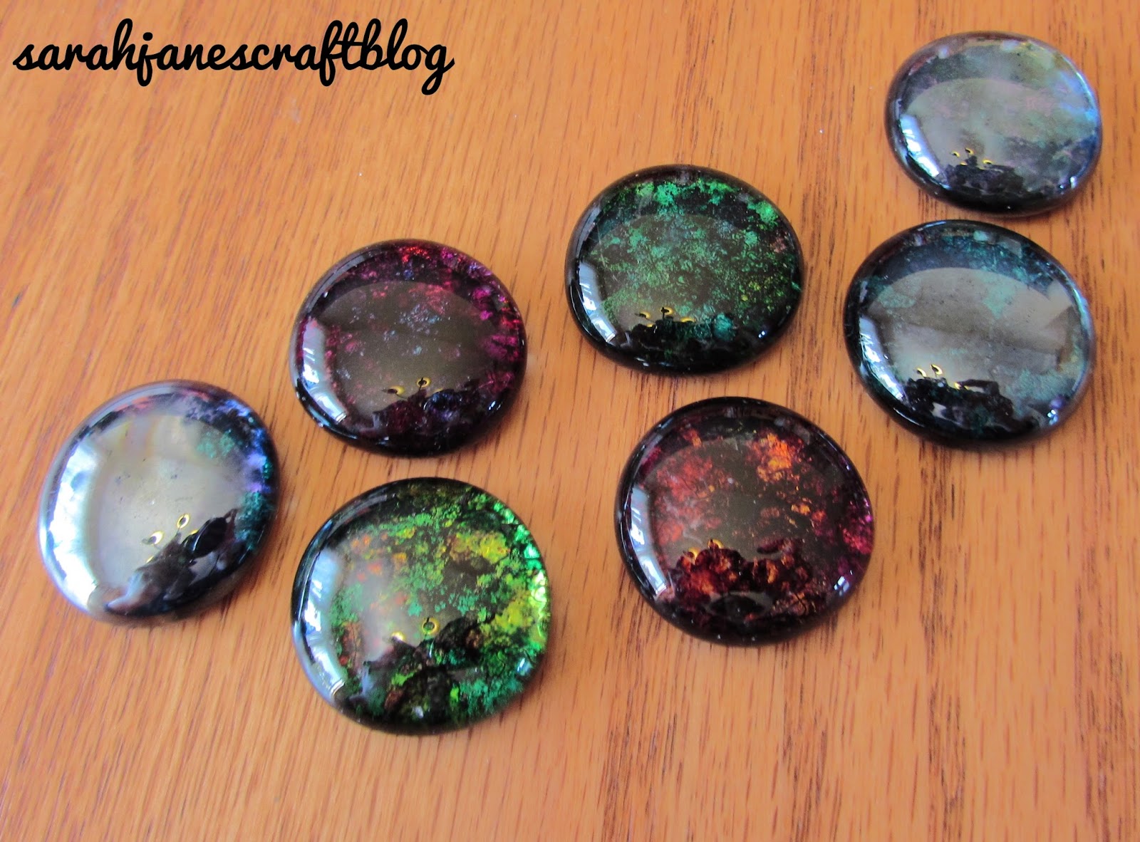 Foil Tape Backed Alcohol Ink Glass Gems