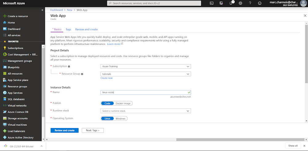 Azure And Co Build A Node Js Application And Deploy It Git Push To An Azure Linux Web App