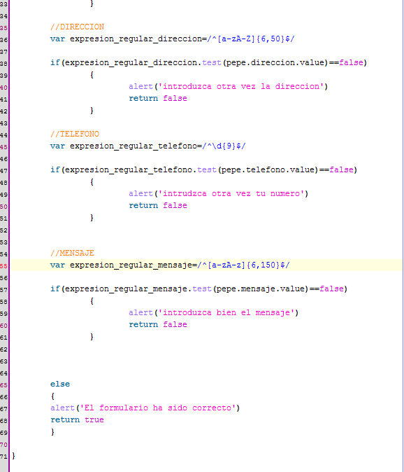 Diario IFCD0110 Castro Urdiales: Ejercicios de validacion de formularios.