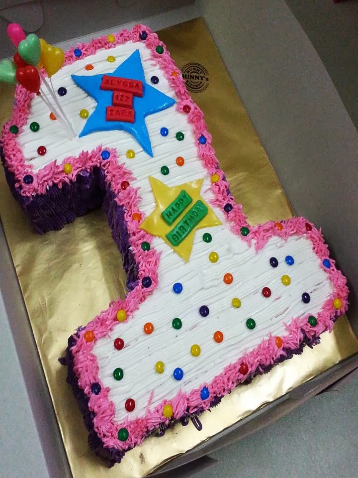 Mummy Bunny's Kitchen: NUMBER 1 SHAPE CAKE (MOIST CHOCOLATE CAKE)