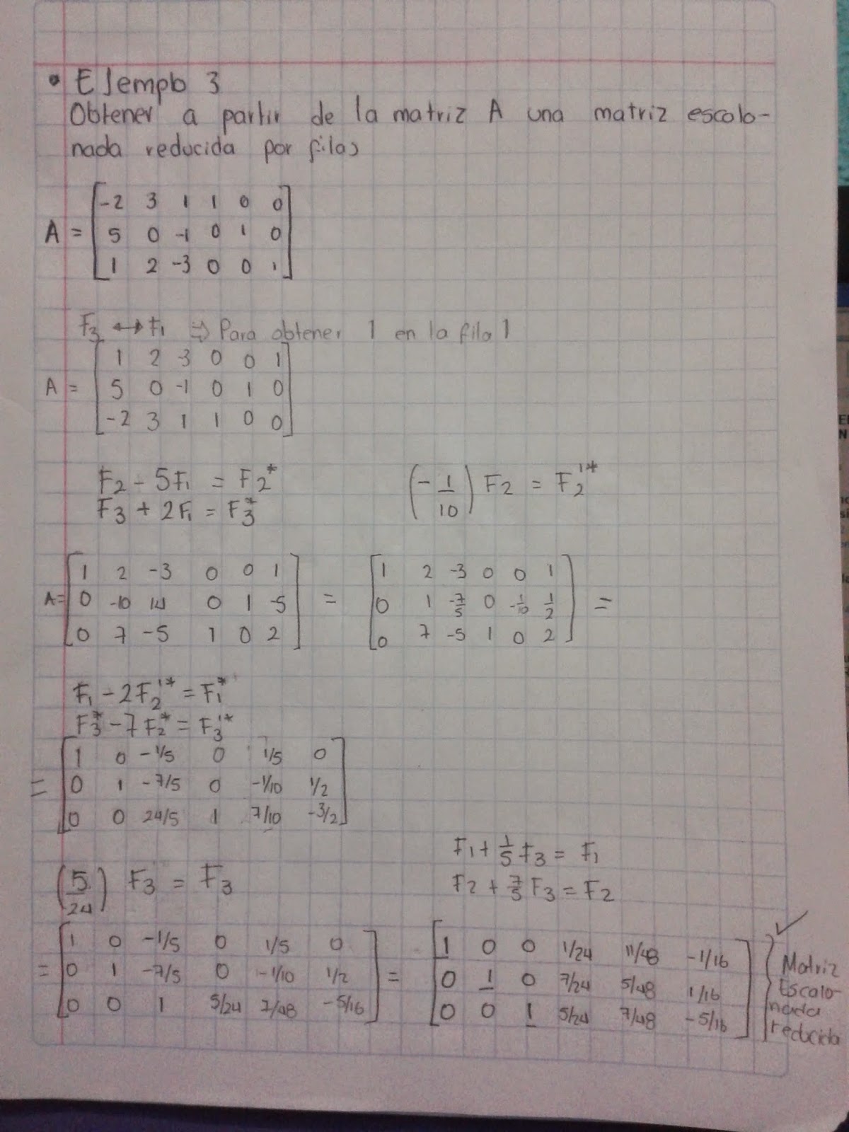 Álgebra Lineal. Ingeniería Industrial: Ejemplos de matrices en forma ...