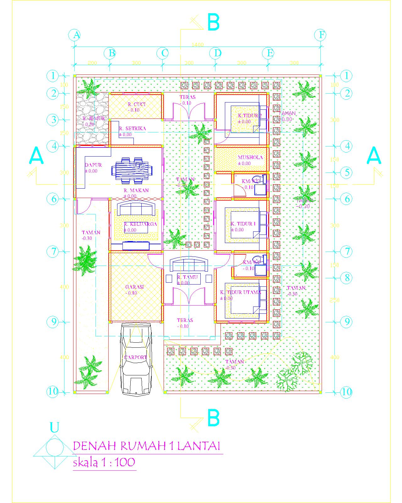 Komputer Grafis ( Denah Autocad SPA 2 ) ~ Alika's