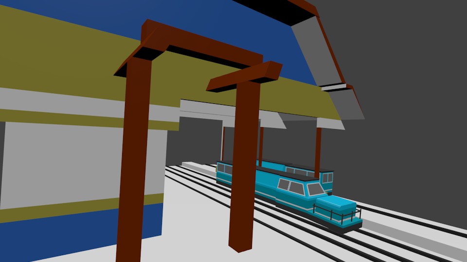 model 3D Stasiun Kereta Api