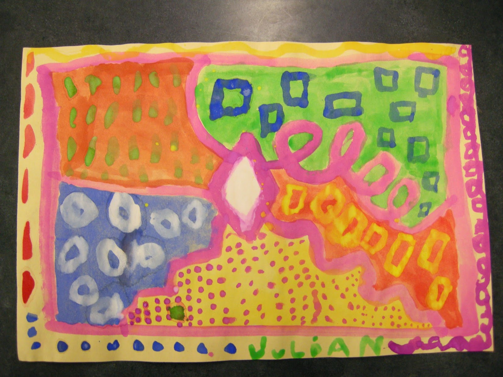 Zilker Elementary Art Class: 1st Grade Abstract Paintings