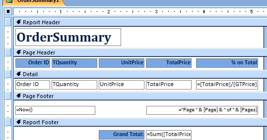 Percentage on Report Summary ~ LEARN MS-ACCESS TIPS AND TRICKS